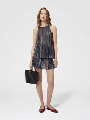 Missoni Sleeveless Ribbed Viscose Lamé Top