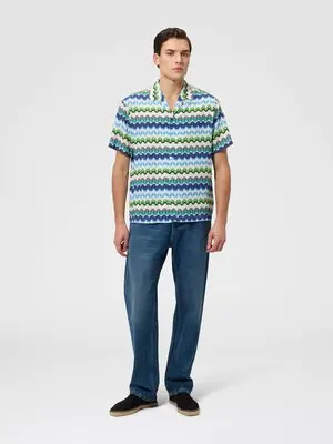 Missoni Viscose Bowling Shirt With Greek Key Print