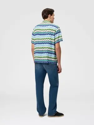 Missoni Viscose Bowling Shirt With Greek Key Print