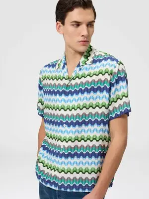 Missoni Viscose Bowling Shirt With Greek Key Print