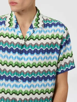 Missoni Viscose Bowling Shirt With Greek Key Print