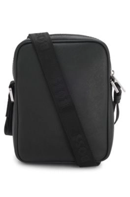 BOSS Leather Reporter Bag With Adjustable Logo Strap