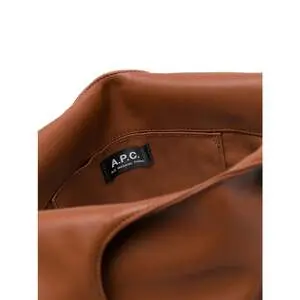 A.p.c. Caramel Faux Leather Logo Tote Bag - Brown