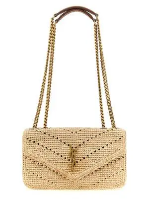 Saint Laurent Small Loulou Raffia Bag - Cream
