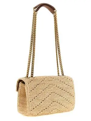 Saint Laurent Small Loulou Raffia Bag