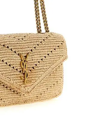 Saint Laurent Small Loulou Raffia Bag