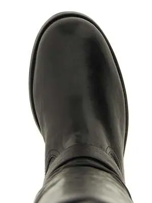 JIMMY CHOO Biker Kb Knee-high Leather Boots With Buckle Detailing