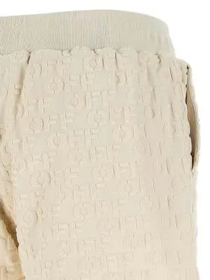 Off-White Terry Jacquard Logo Shorts - Cream