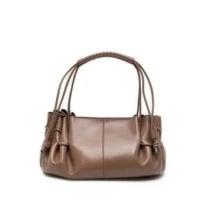 Hereu HEREU Braided Handle Leather Tote Brown