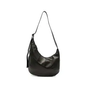 Hereu Calf Leather Shoulder Bag With Clasp Fastening - Black