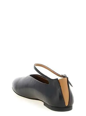 JIL SANDER Calfskin Elyss Ballet Flats - Black