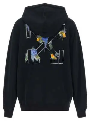 Off-White Arrow Out Flower' Hoodie - Black