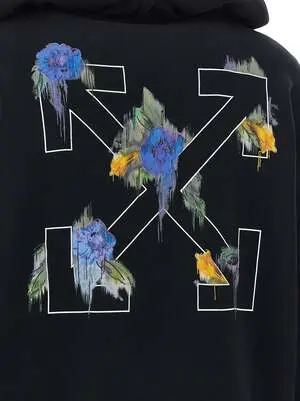 Off-White Arrow Out Flower' Hoodie - Black