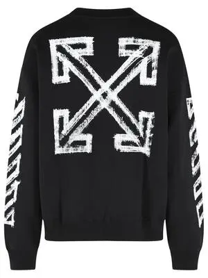 Off-White Motion Arrow" Cotton Sweatshirt - Black