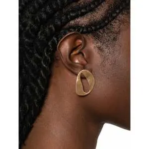 Cult Gaia Tone Brushed Asymmetric Earrings - Gold