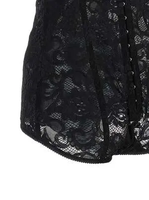 Dolce & Gabbana Satin And Lace Corsetry Bodysuit - Black