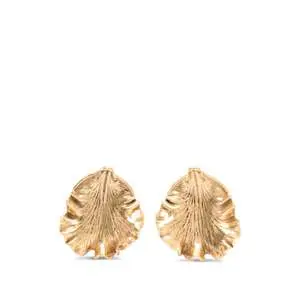 Cult Gaia Tone Hammered Leaf Earrings - Gold