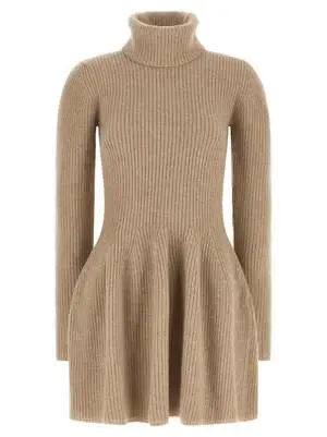 MAGDA BUTRYM Magda Butrym Ribbed Cashmere Turtleneck Mini Dress