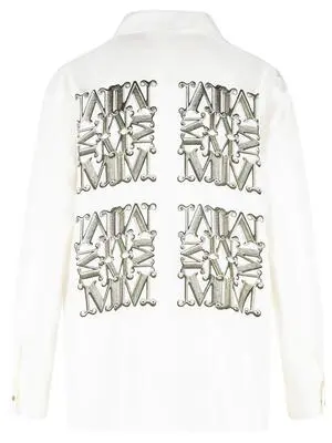 Max Mara Silk Twill Shirt With Knot Button Cuffs - Green