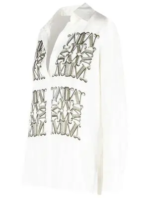 Max Mara Silk Twill Shirt With Knot Button Cuffs - Green