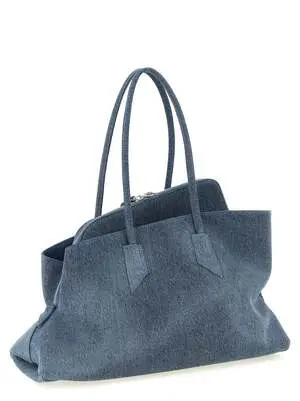 Attico La Passeggiata Medium' Denim Shoulder Bag - Blue