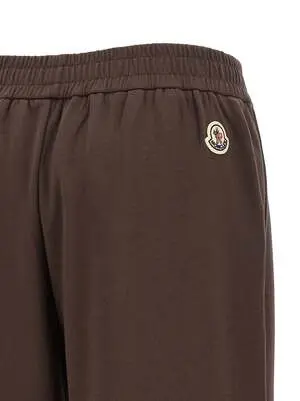 Moncler Double Knit Wide Leg Joggers - Brown