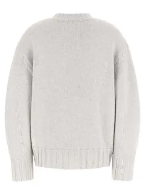 Attico Asymmetrical Hem" Fine Knit Sweater In Virgin Wool And Cashmere Blend - Gray
