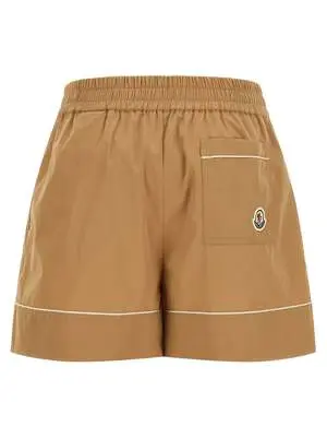 Moncler Tailored High-waisted Shorts With Contrast Piping - Cream