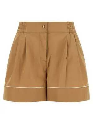 Moncler Moncler Tailored High-Waisted Shorts With Contrast Piping Cream