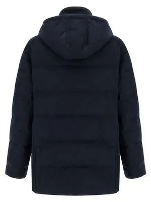 Brunello Cucinelli Wool Flannel Down Parka - Blue