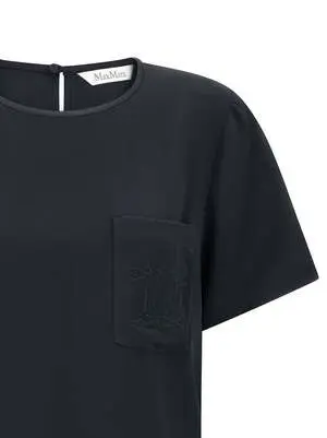 Max Mara Mxmpagano' Silk Crepe De Chine Blouse - Black