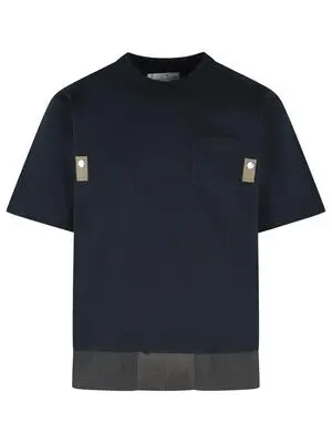 Sacai Navy Cotton T-shirt - Blue