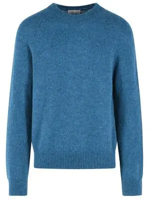 Dries Van Noten Melbourne Alpaca Blend Crew Neck Sweater - Blue