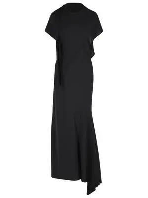 Attico Virgin Wool Midi Dress - Black