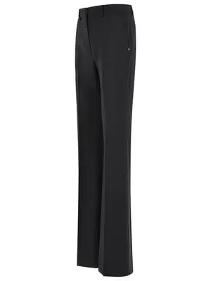 Sportmax Virgin Wool Flared Pants - Black