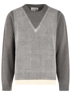 MAISON MARGIELA Knit Virgin Wool Sweater - Cream