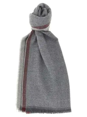 Brunello Cucinelli Brunello Cucinelli Men Diagonal Wool And Cashmere Scarf Gray