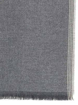 Brunello Cucinelli Diagonal Wool And Cashmere Scarf - Gray