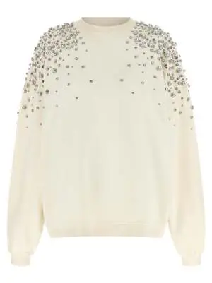 GOLDEN GOOSE Embellished Crystal Sweatshirt - White