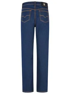 Versace Denim Jeans With Medusa Biggie Detail - Blue