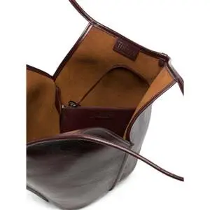 Hereu Burgundy Leather Tote Bag - Red