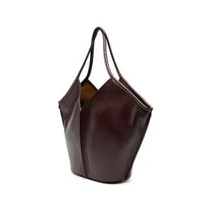 Hereu Burgundy Leather Tote Bag - Red