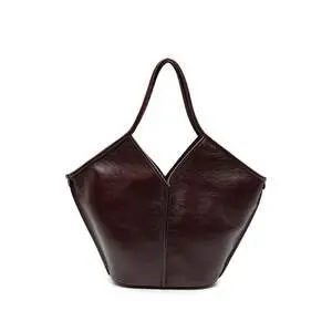 Hereu Burgundy Leather Tote Bag - Red