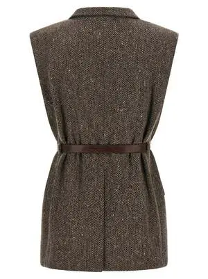 Brunello Cucinelli Mélange Wool Vest - Brown