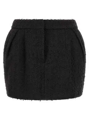 Magda Butrym 14' Bouclé Wool Blend Mini Skirt - Black