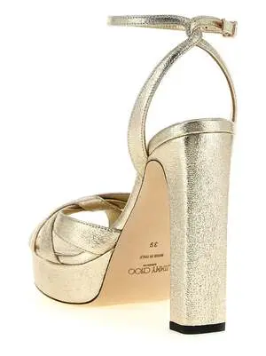JIMMY CHOO Kove Metallic Platform Sandals