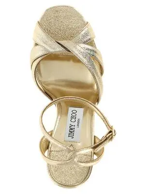 JIMMY CHOO Kove Metallic Platform Sandals