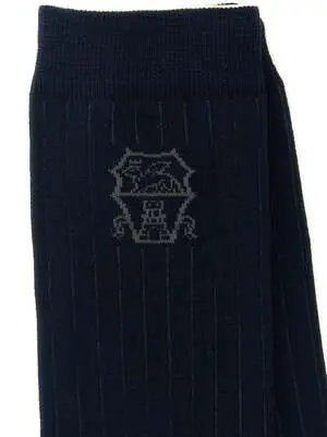 Brunello Cucinelli Coat Of Arms Of Solomeo" Socks - Blue