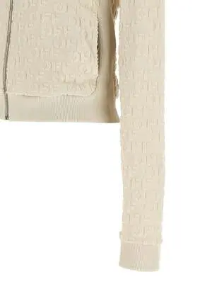 Off-White Terry Off Slim Zip-up Hoodie - Cream