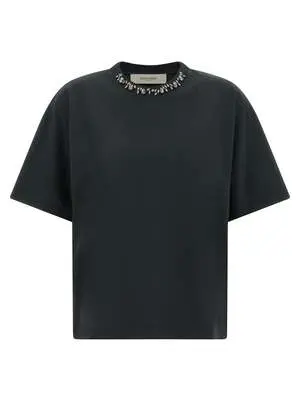 GOLDEN GOOSE Crystal Embellished Crew Neck T-shirt - Black